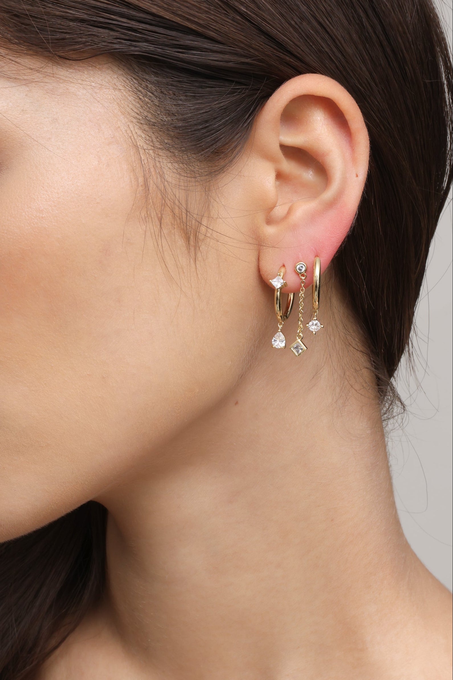 Cz Dangling Drop Earring Set – Mixology