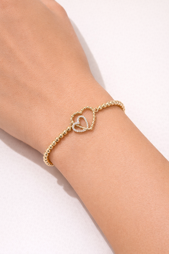 Imogen Double Heart Ball Bracelet – Mixology